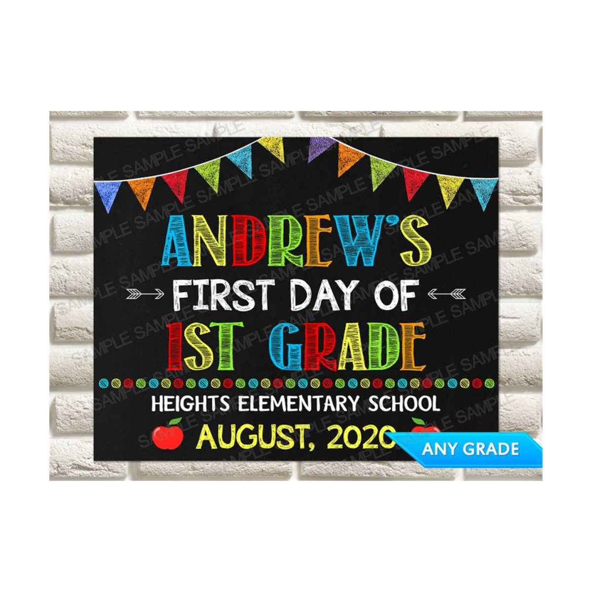 First day of School Still Chalkboard Sign, Last Day of 1st G | Inspire ...