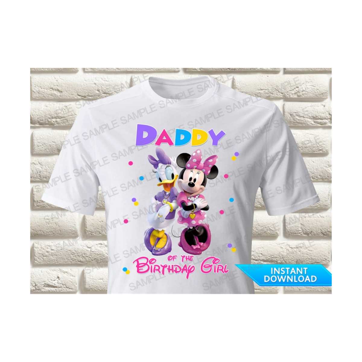 Minnie Mouse and Daisy Duck Daddy of the Birthday Girl Iron | Inspire ...
