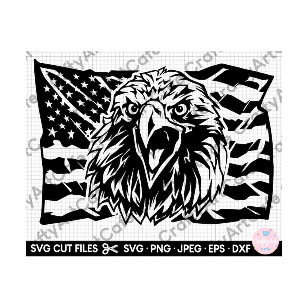 eagle with american flaf svg eagle with us flag svg patrioti | Inspire ...