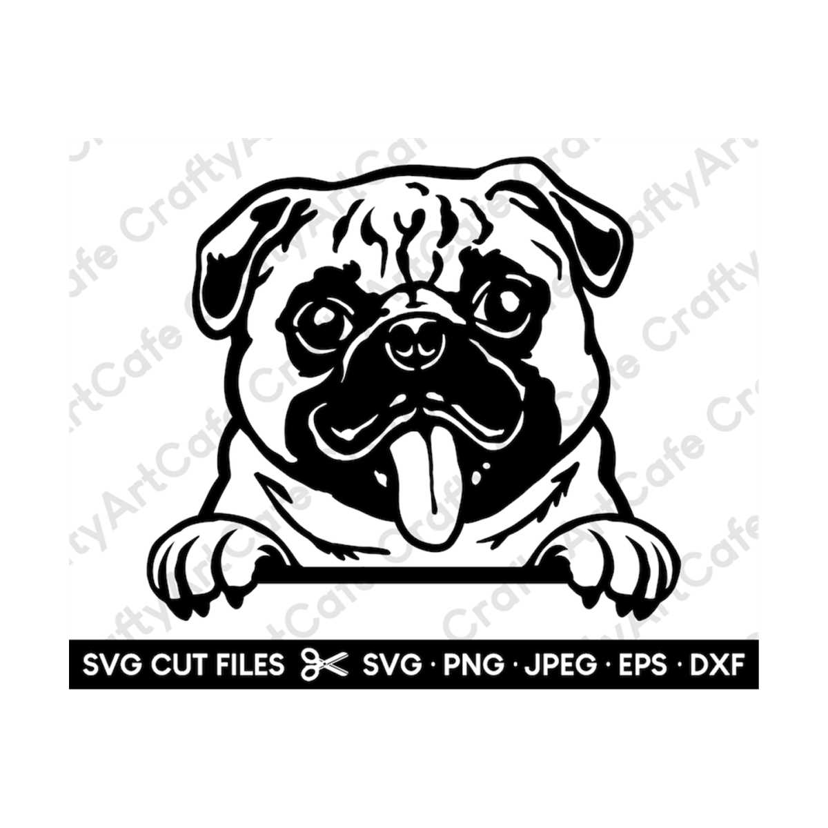Pug Peeking SVG File for Cricut Pug Clip Art Pug png Pug Mom | Inspire ...