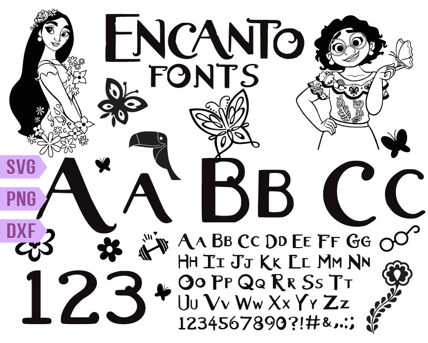 Encanto Font SVG, Encanto Letters Svg, Encanto Alphabet PNG, - Inspire ...