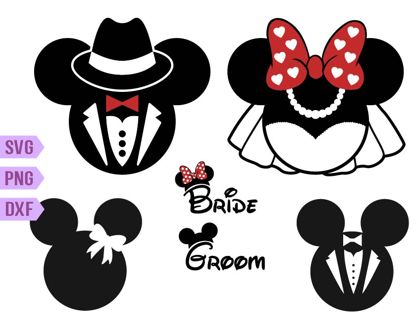 Minnie Bride Wedding Svg Bundle, Disney Family Vacation Clip - Inspire ...