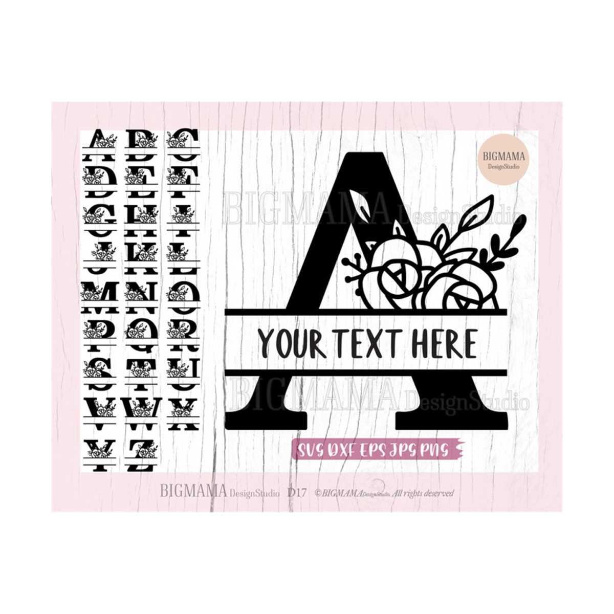 Floral Split Letters A-Z SVG,Floral Monogram,Wedding,Alphabe | Inspire ...