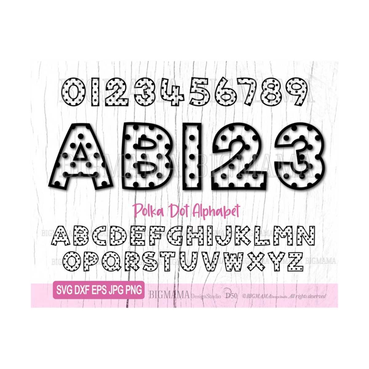Polka Dot Alphabet SVG,Numbers,Letters,Bundle,Birthday,Girls | Inspire ...