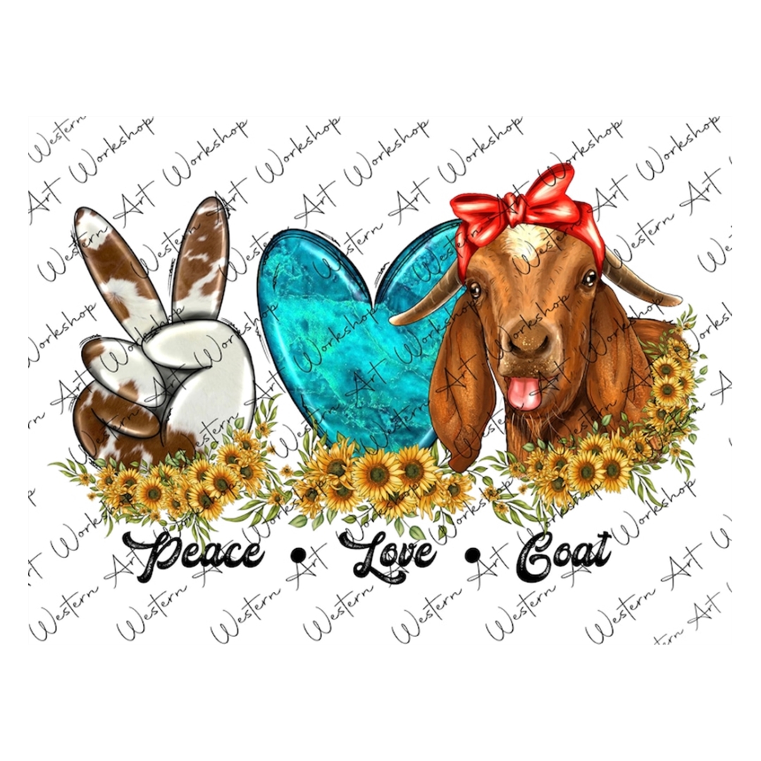 Peace Love Goat Png, Goat Sublimation, Goat Png, Love Goat P | Inspire ...