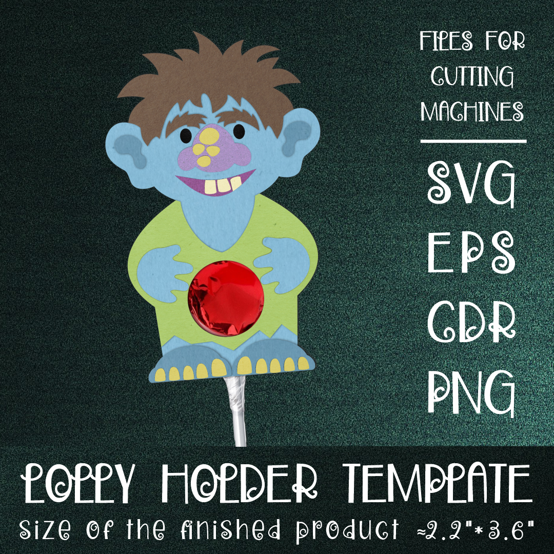 Troll Lollipop Holder | Paper Craft Template SVG | Inspire Uplift