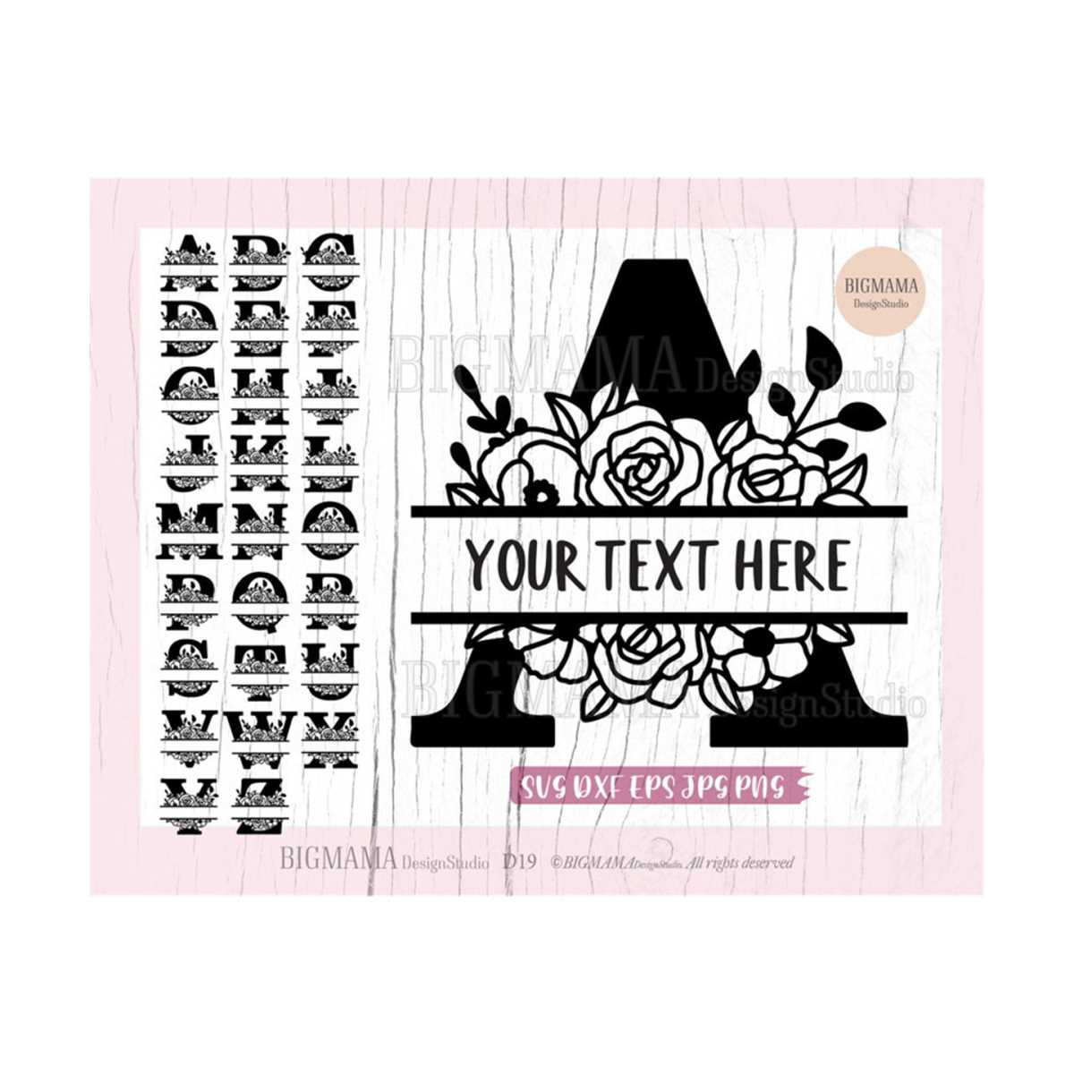 Floral Monogram SVG,Split,Letters A-Z SVG,Flower,Wedding,Alp | Inspire ...