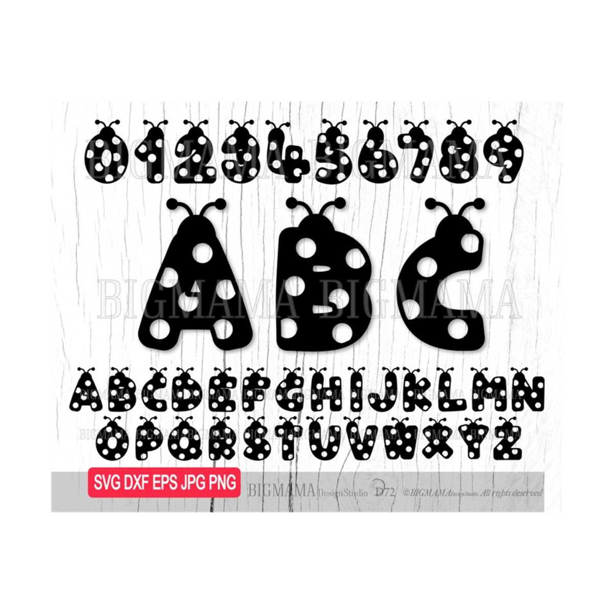 Ladybug Alphabet SVG,DXF,Letters,Font,Numbers,Birthday,Cut f | Inspire ...
