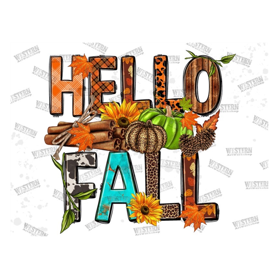 Hello Fall png sublimation design download, western Fall png | Inspire Uplift