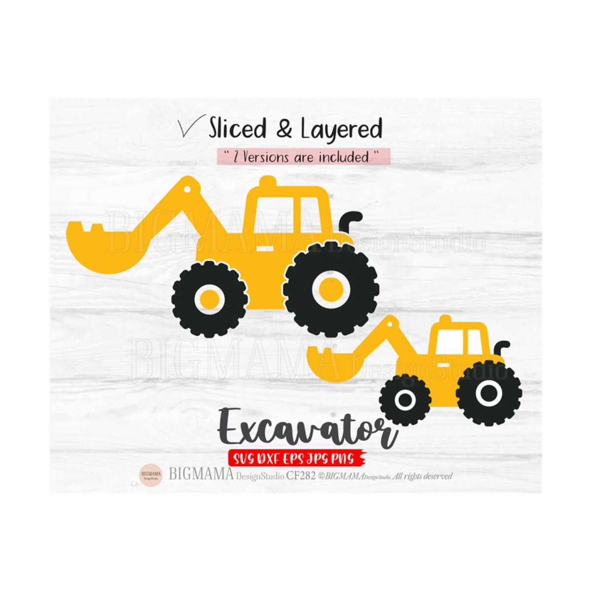 Excavator SVG,Construction Vehicle,Digger,Sliced,Layered,Bir | Inspire ...