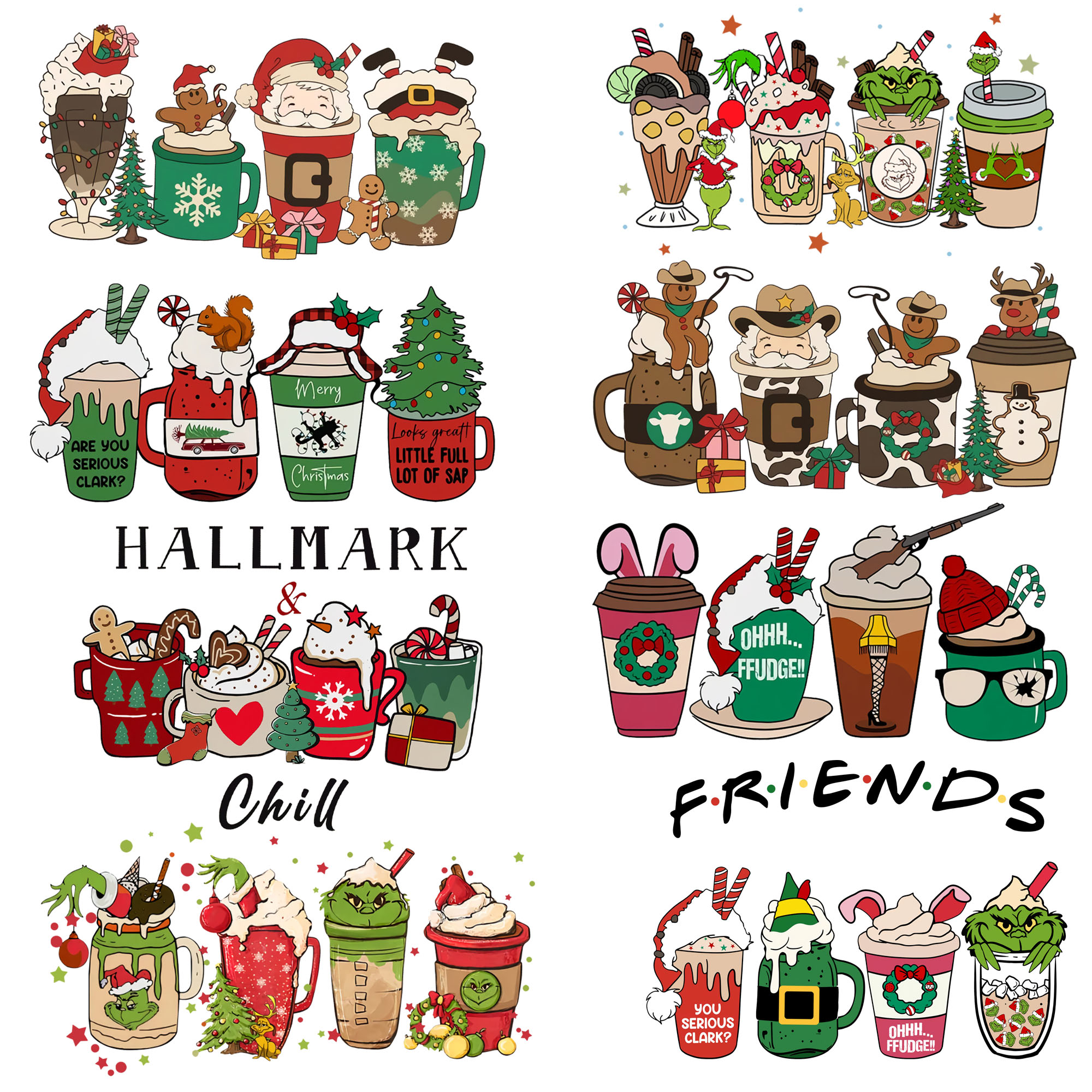 8 Christmas Coffee Hallmark Bundle Png, Christmas Coffee Png | Inspire ...