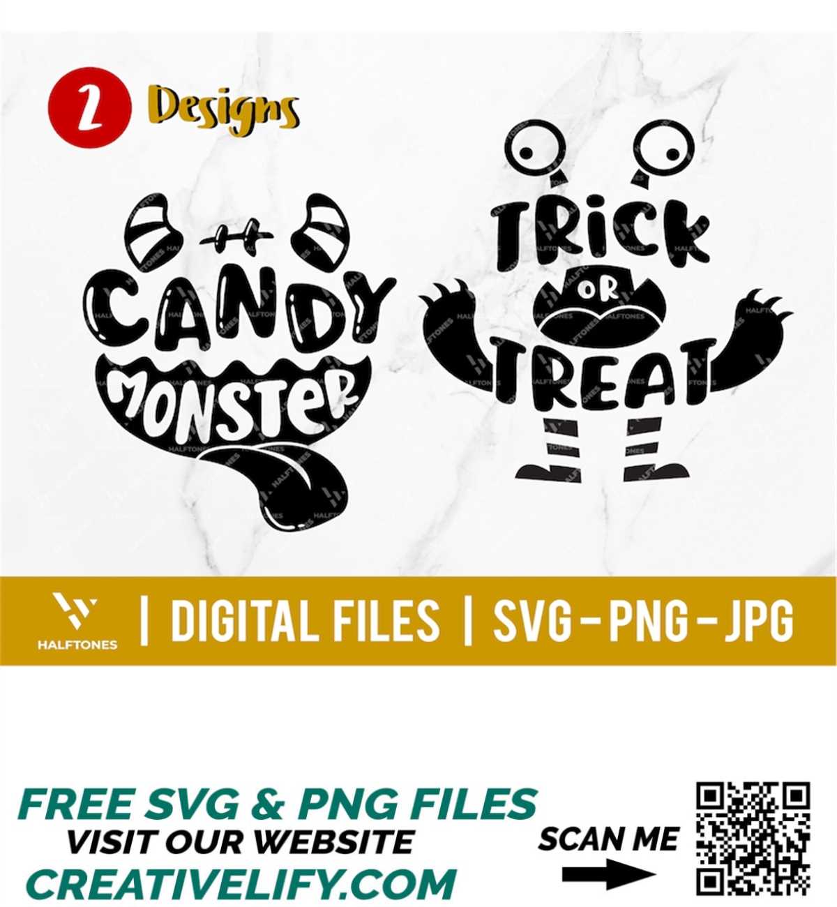 Candy monster SVG, Trick or treat svg, Kids Halloween svg, G | Inspire ...