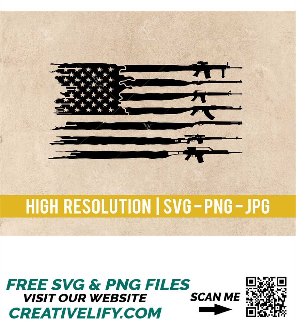 Gun Rifles American Flag svg, Military American Flag SVG, di | Inspire ...