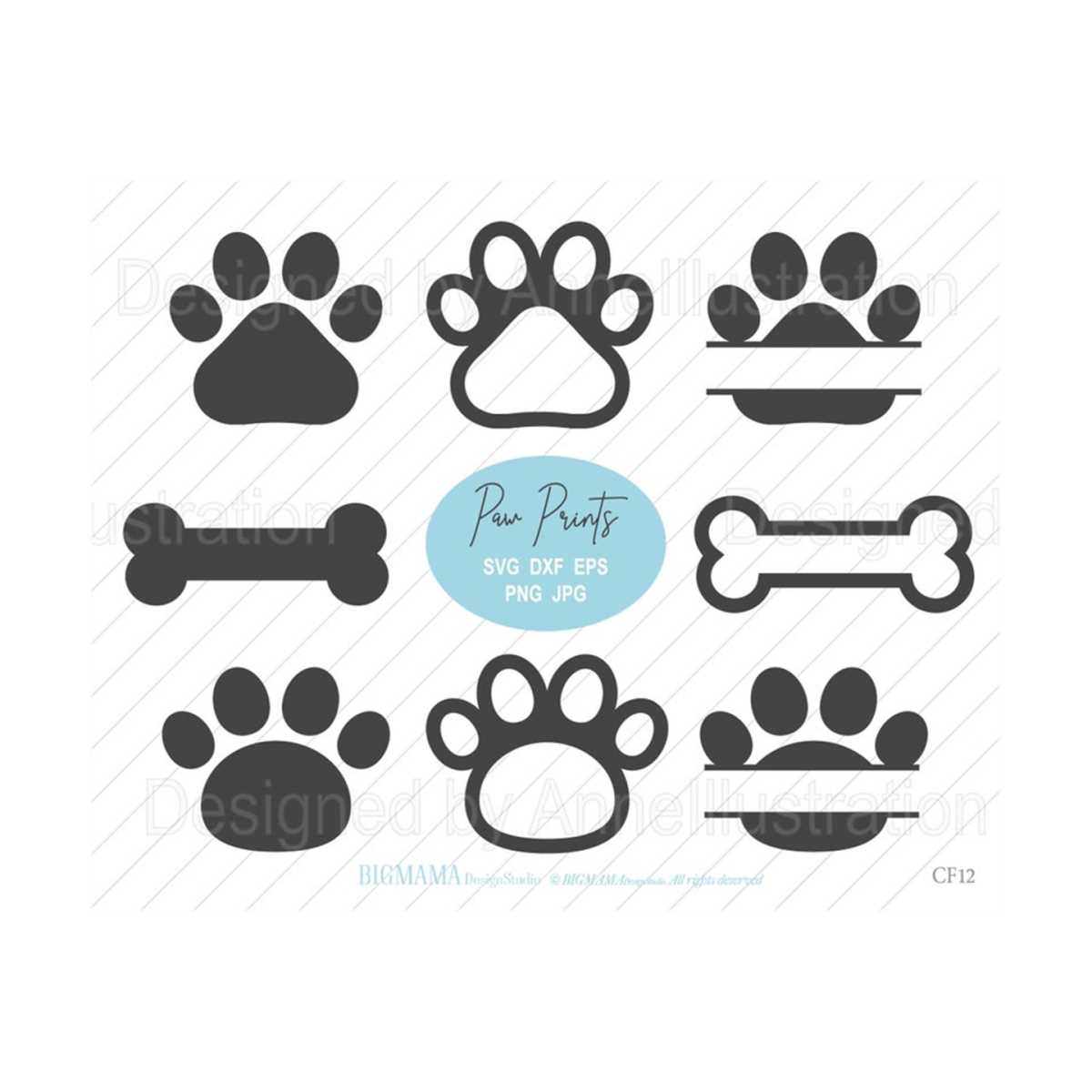 Paw prints SVG,Dog paw,Cat paw,Pet,Bear paw,Animal,Silhouett | Inspire ...