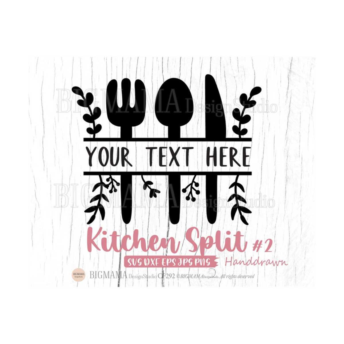 Kitchen Split SVG,Spoon,Fork,Knife,Sign,Food,Monogram,Cookin | Inspire ...