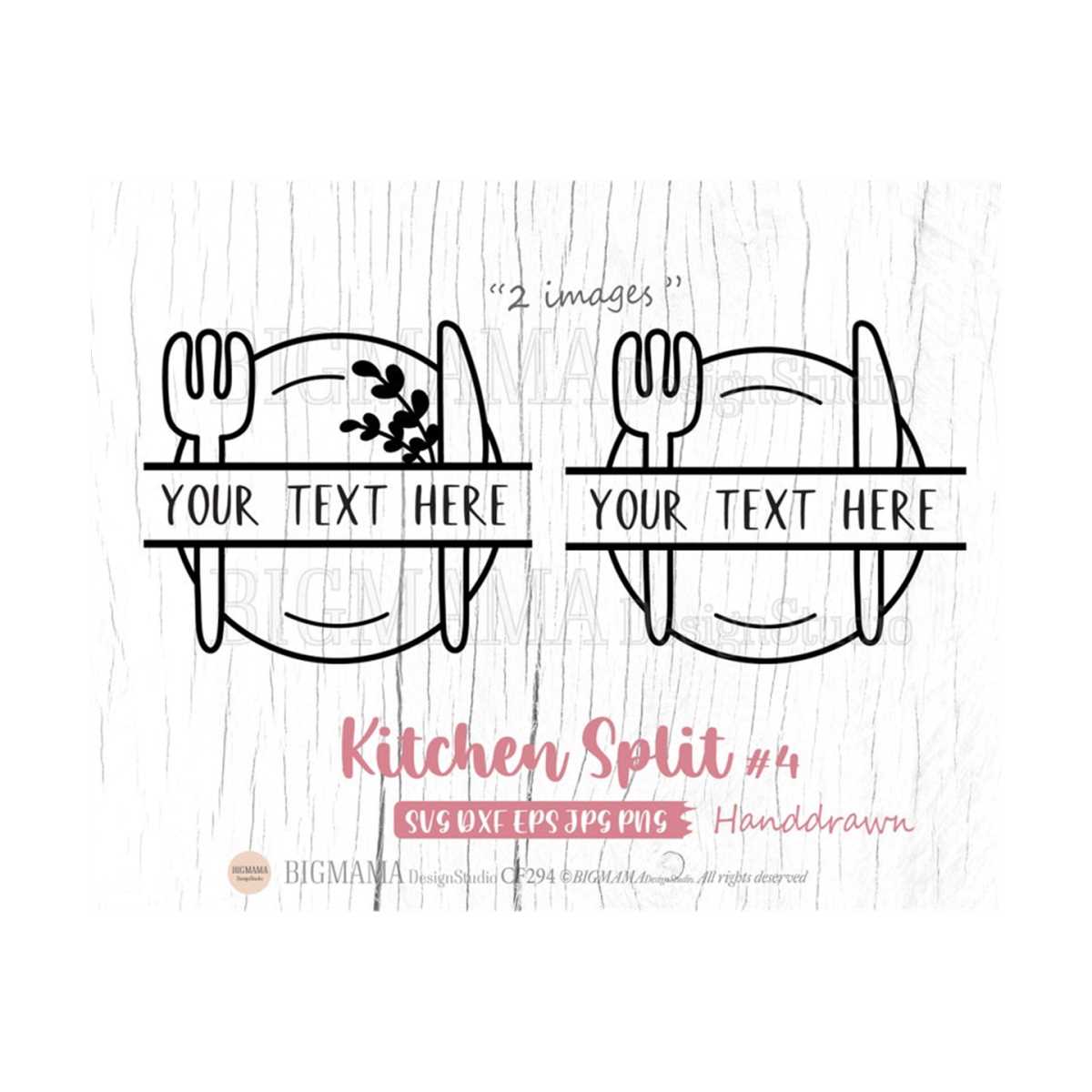 Kitchen Split Monogram SVG,Knife,Logo,Cutlery,Food,Frame,Coo | Inspire ...