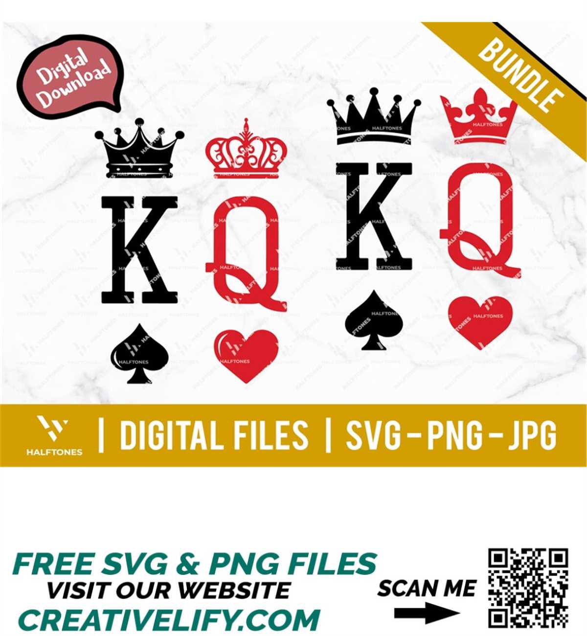 King of Spades, Queen of Hearts svg, king and queen svg, pla - Inspire ...