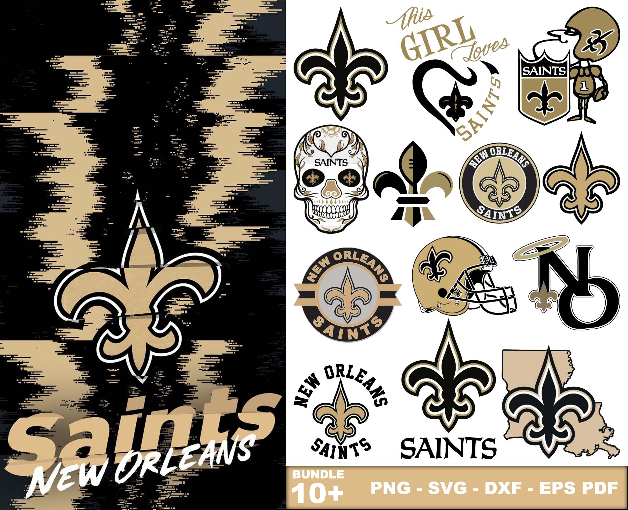 New Orleans Saints Svg , Football Team Svg, Cricut, Digital | Inspire ...