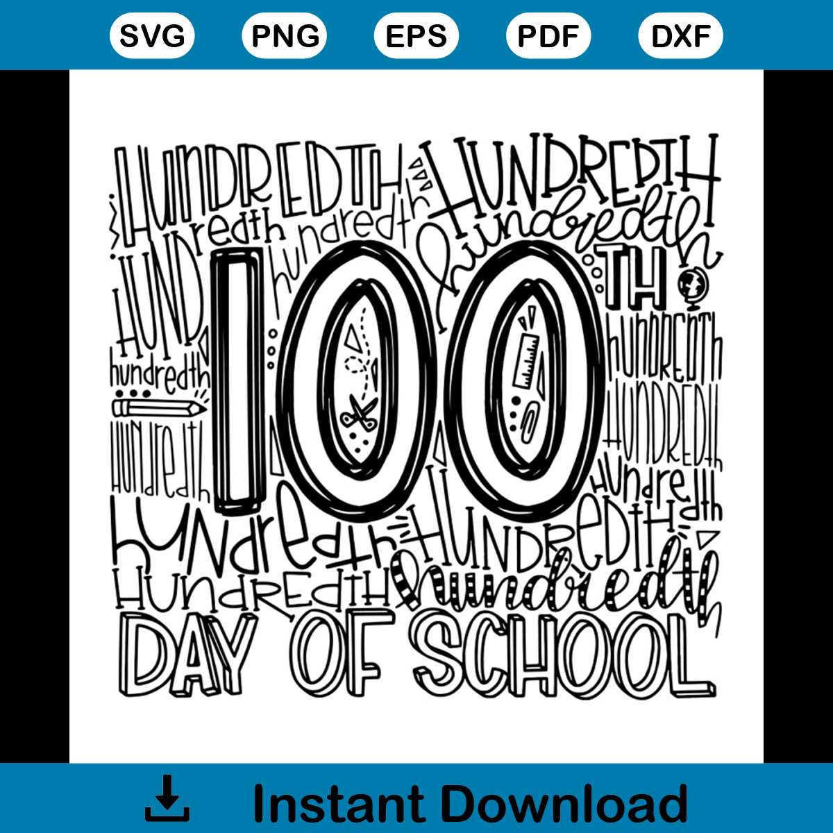 100 Days Of School Svg, 100th Days Svg, Hundredth Svg, Ruler | Inspire ...