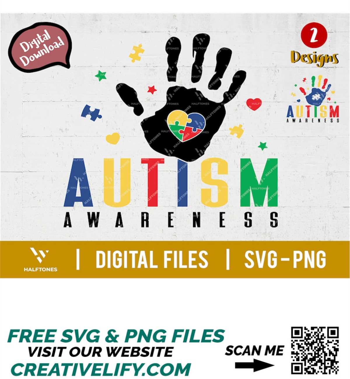 Autism Awareness Handprint SVG, Peace Love Autism PNG, Autis | Inspire ...