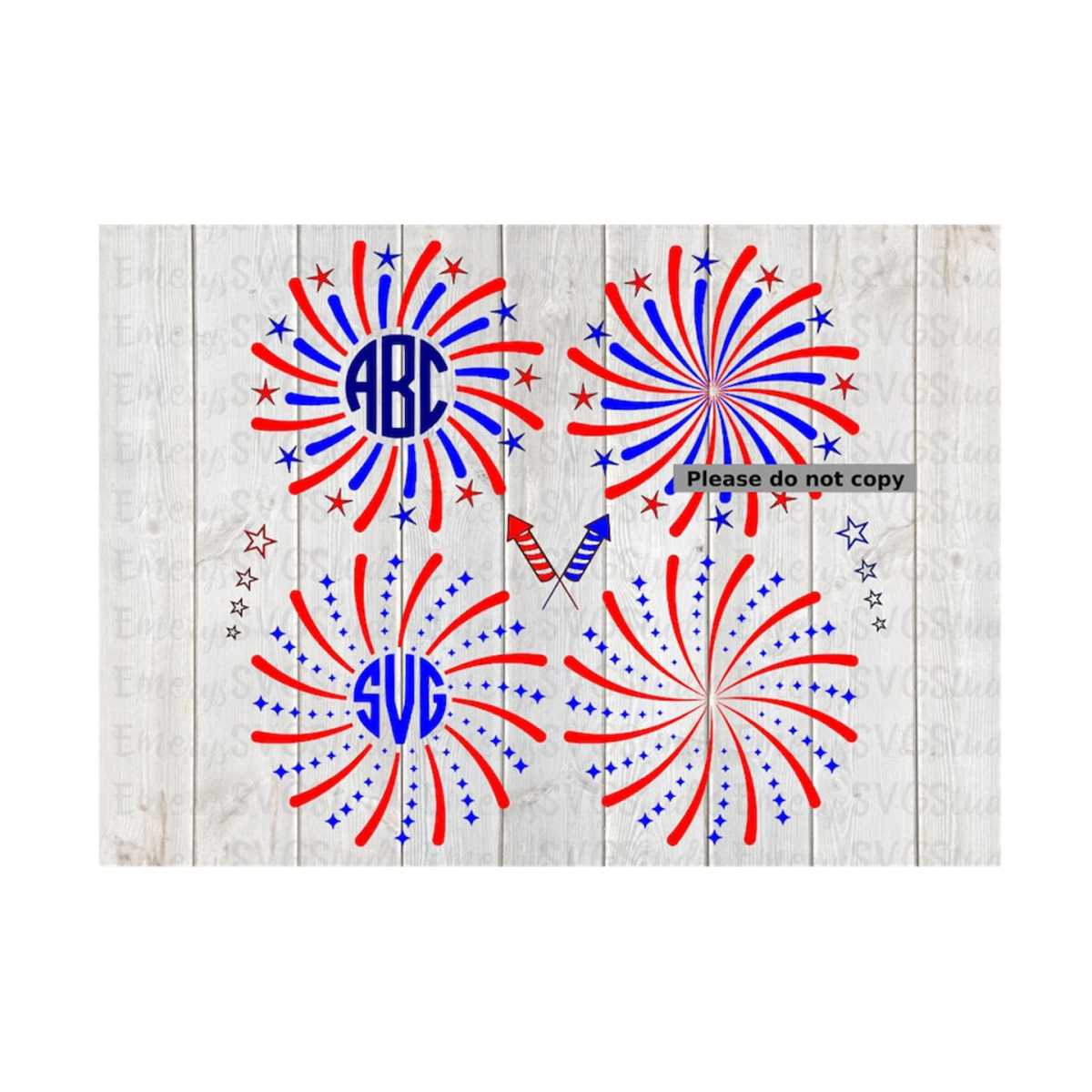 SVG DXF File for Fireworks Patriotic Display | Inspire Uplift