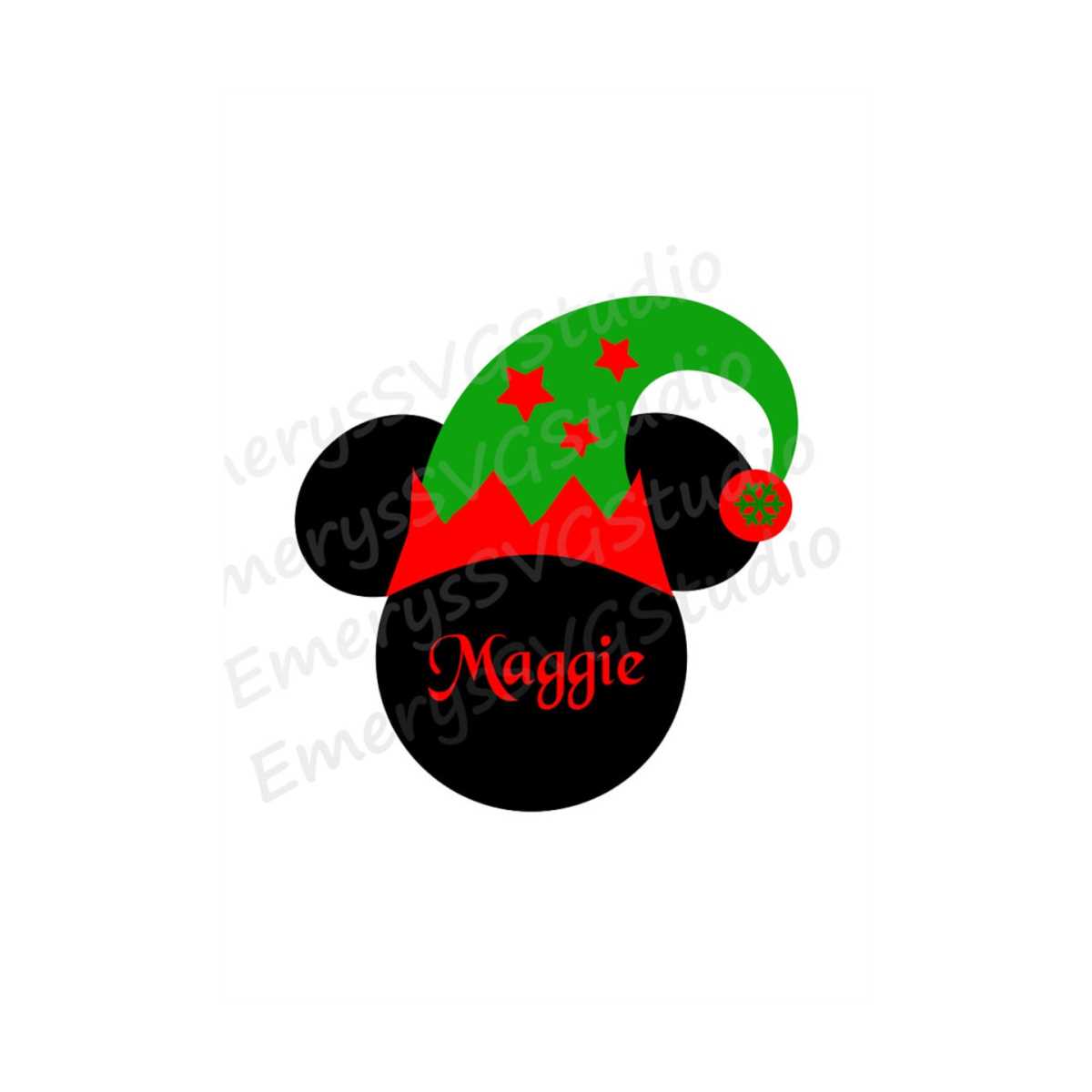SVG File for Mickey Mouse with Christmas Elf Hat | Inspire Uplift