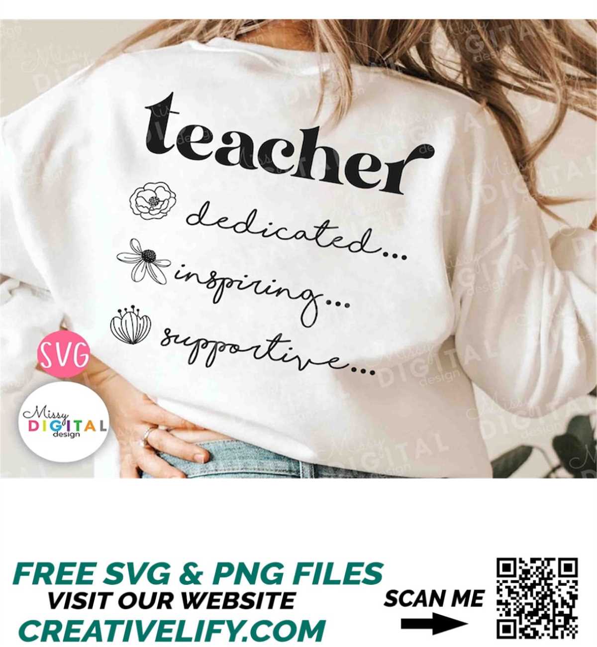 Dedicated Inspiring Supportive Teacher Svg, Teacher Svg, Tea - Inspire ...
