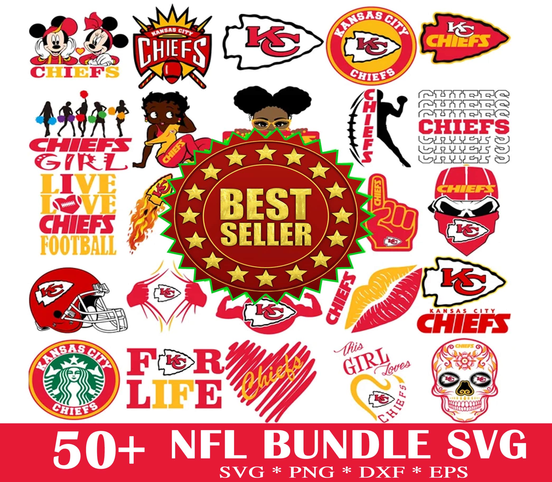 50 Kansas City Chiefs Svg Bundle, NFL Teams Svg, NFL svg, NF - Inspire ...