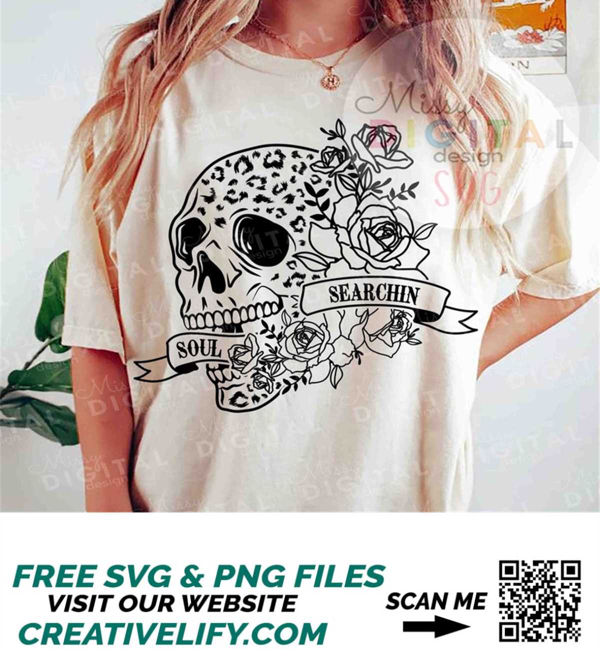 Soul Searchin Svg, Floral Skull Svg, Skull Flower,Skull Rose - Inspire ...