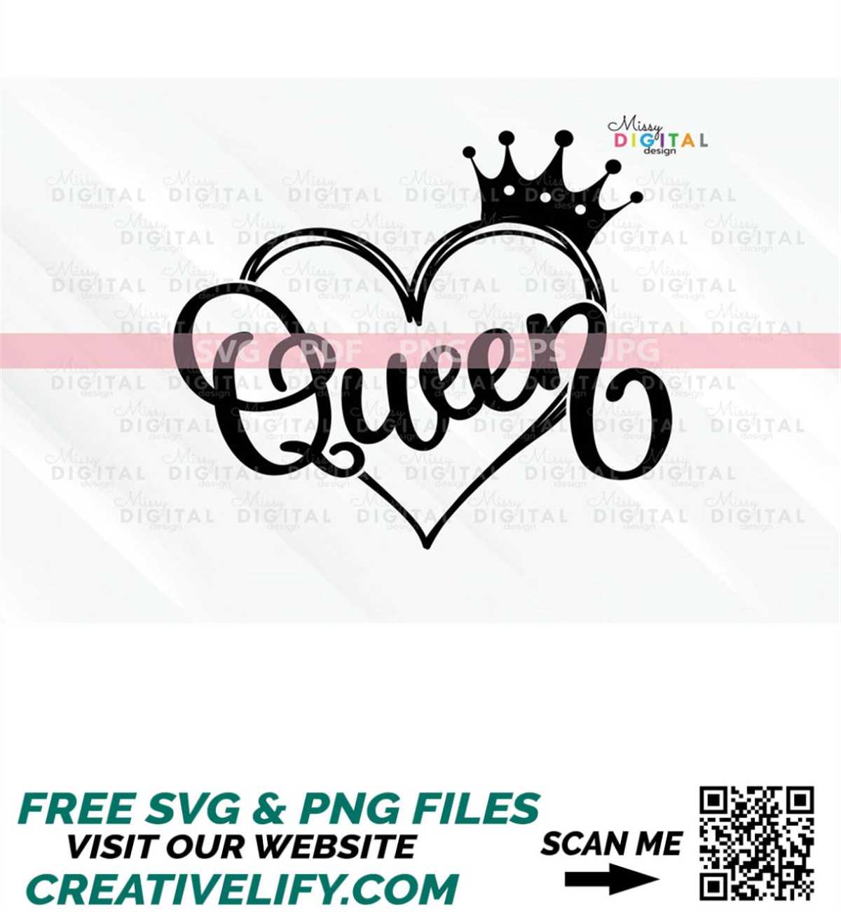 Queen With Crown SVG,Queen Heart Svg,Queen Svg,Cheetah Queen - Inspire ...