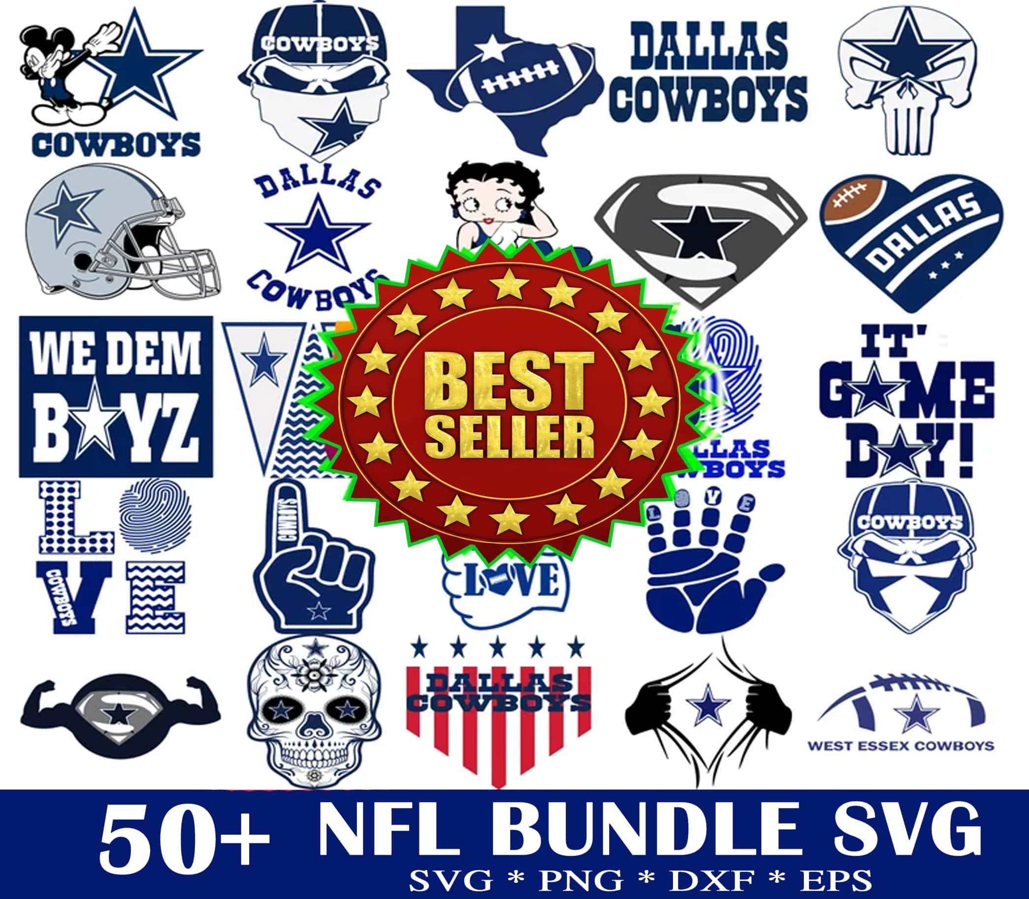 50 Dallas Cowboys Svg Bundle, NFL Teams Svg, NFL svg, NFL Lo | Inspire ...