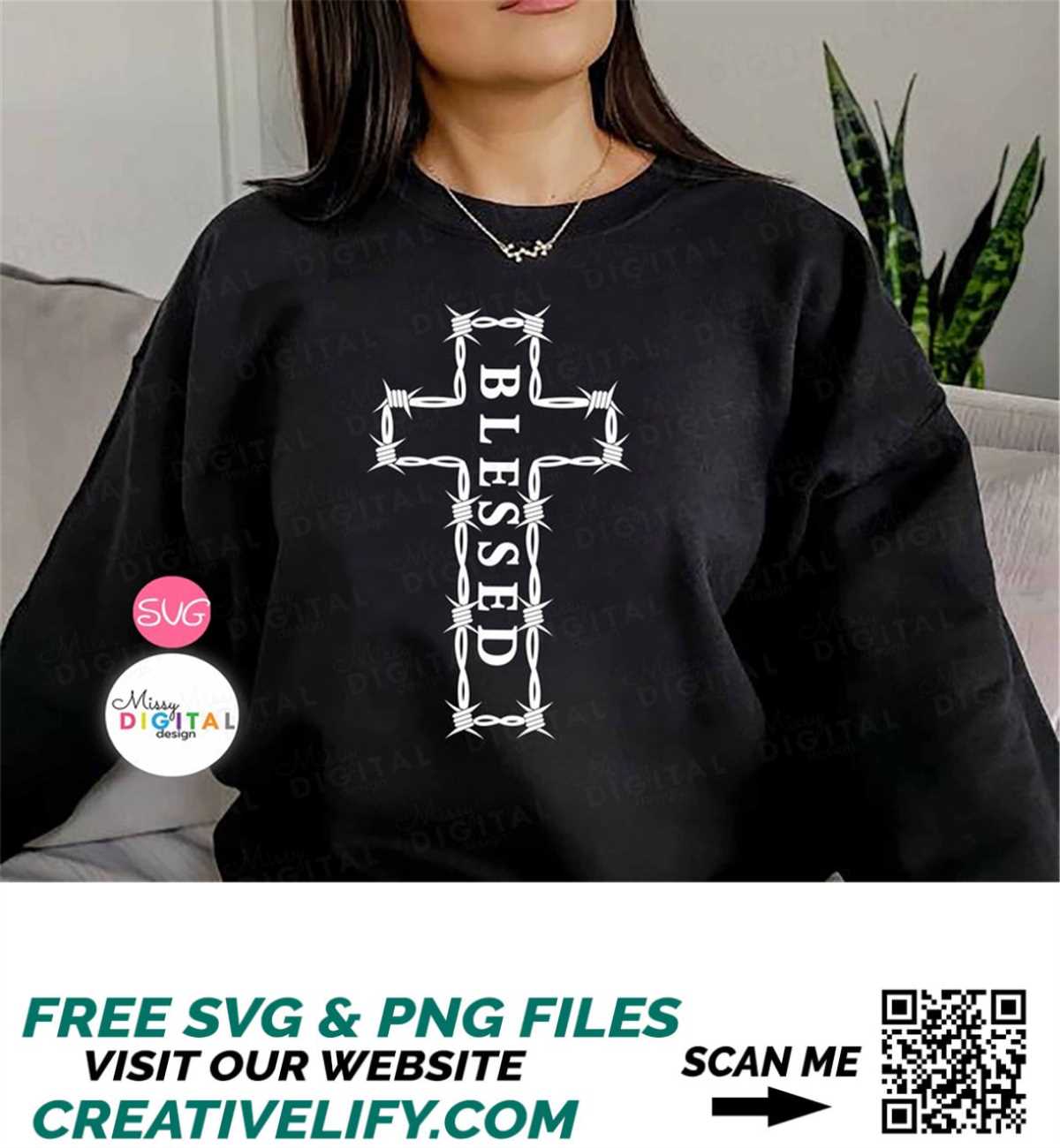 Barbed Wire Cross SVG,Blessed cross SVG,Cross Svg,Blessed Sv - Inspire ...