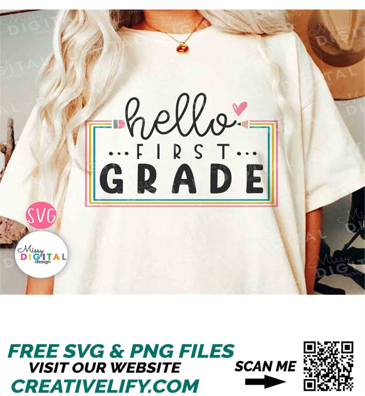 Hello First Grade Svg, Hello School Svg, Teacher Svg, First | Inspire ...