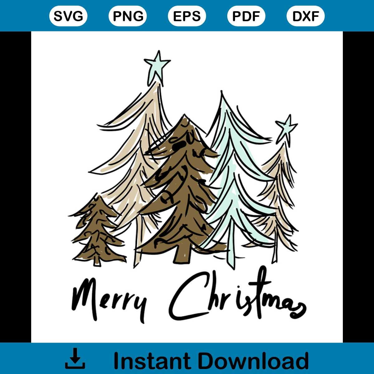 Merry Christmas Trees Svg, Christmas Svg, Pinetree Svg, Tree - Inspire ...