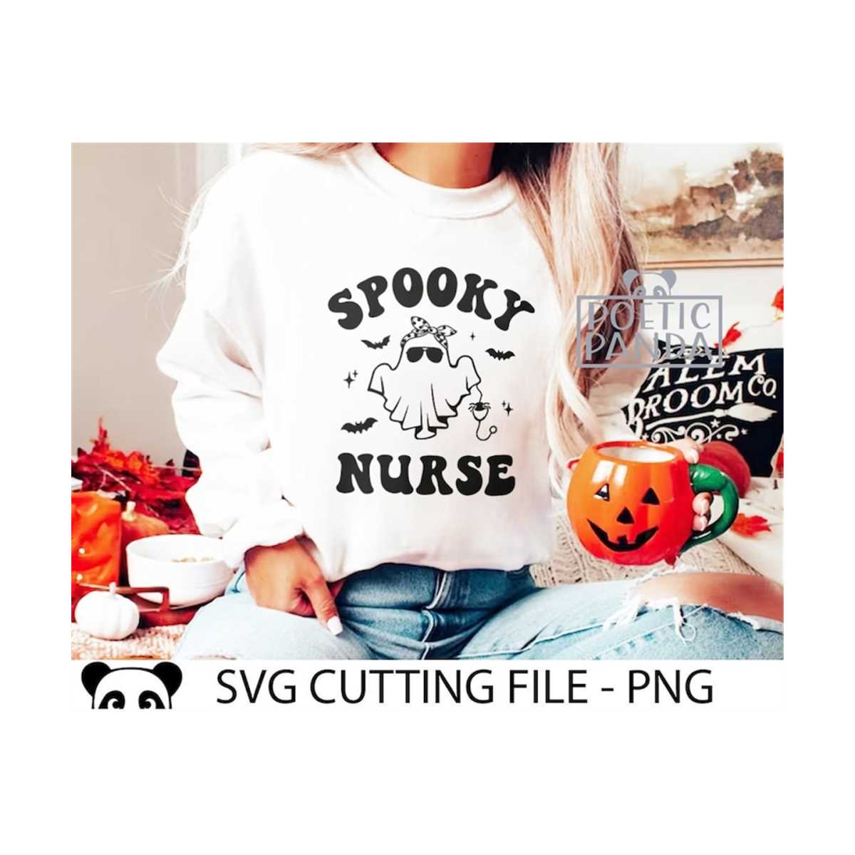 Spooky Nurse SVG PNG, Halloween Wrap Svg, Ghost Svg, Spookta | Inspire ...