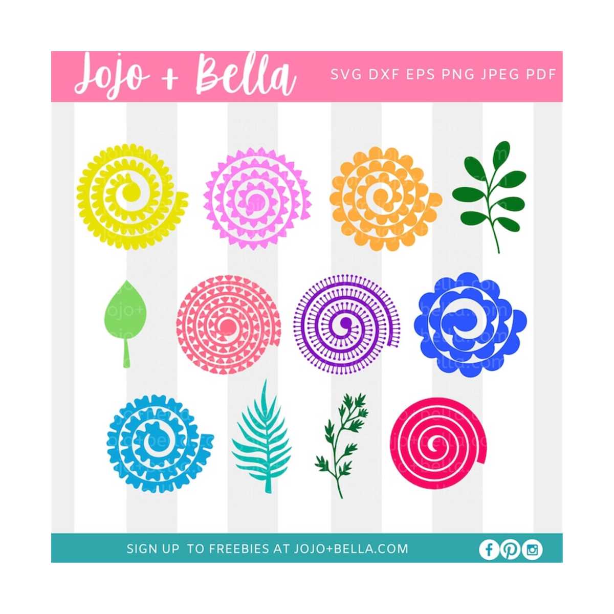 Rolled Flower Svg Bundle, Flower Svg Bundle, Flower svg, Pap - Inspire ...