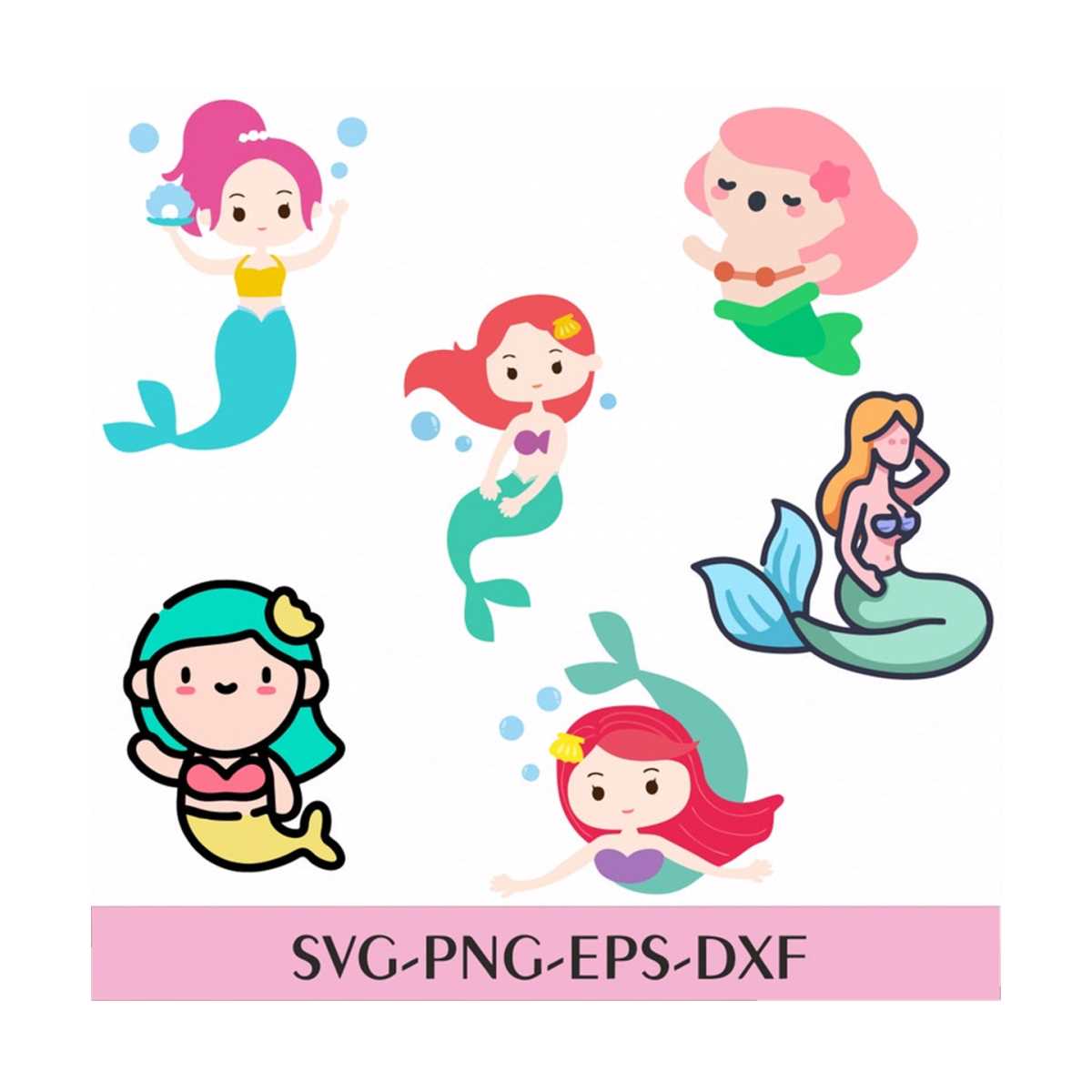 Mermaid SVG Bundle, cute mermaid, Mermaid clipart, Sea Beach | Inspire ...