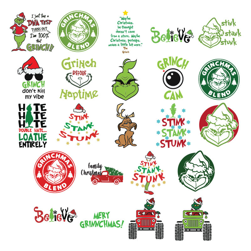 Grinch Face Christmas Bundle, Grinch Christmas, Christmas Sv | Inspire ...