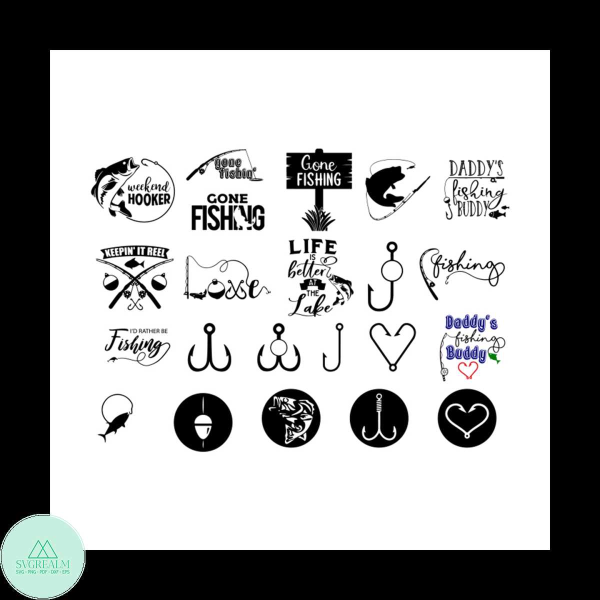 Gone Fishing Bundle Svg, Fishing Svg, Angling Svg, Fishing M | Inspire ...