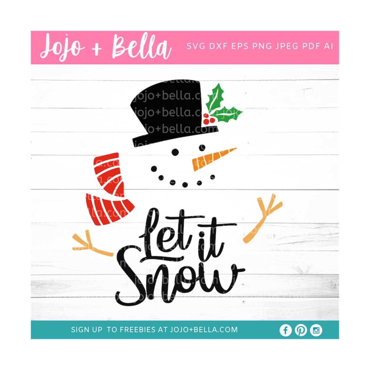 Snowman SVG, Let it Snow SVG, Christmas Clipart, Christmas S | Inspire ...