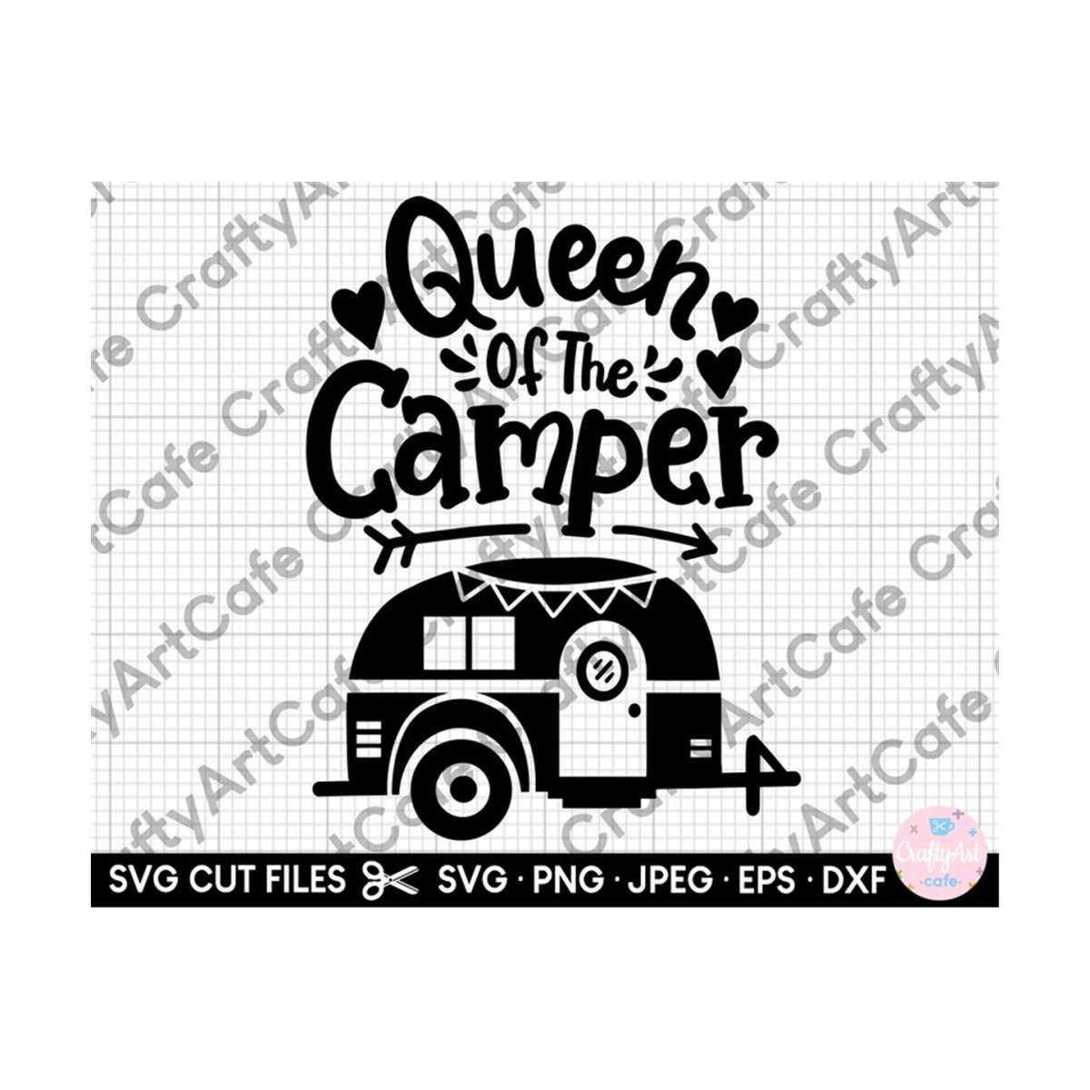camper queen svg camping queen svg png eps cut file cricut - Inspire Uplift