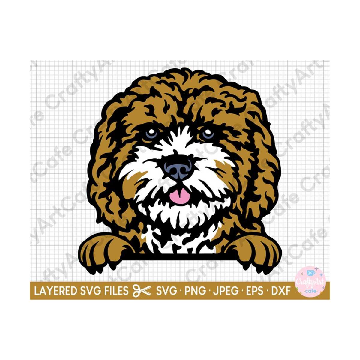 cockapoo peeking svg cockapoo png cockapoo illustration - Inspire Uplift
