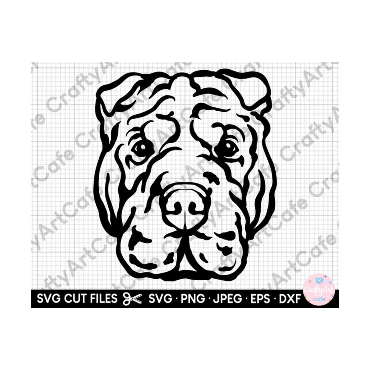 shar pei silhouette shar pei head svg shar pei head png | Inspire Uplift