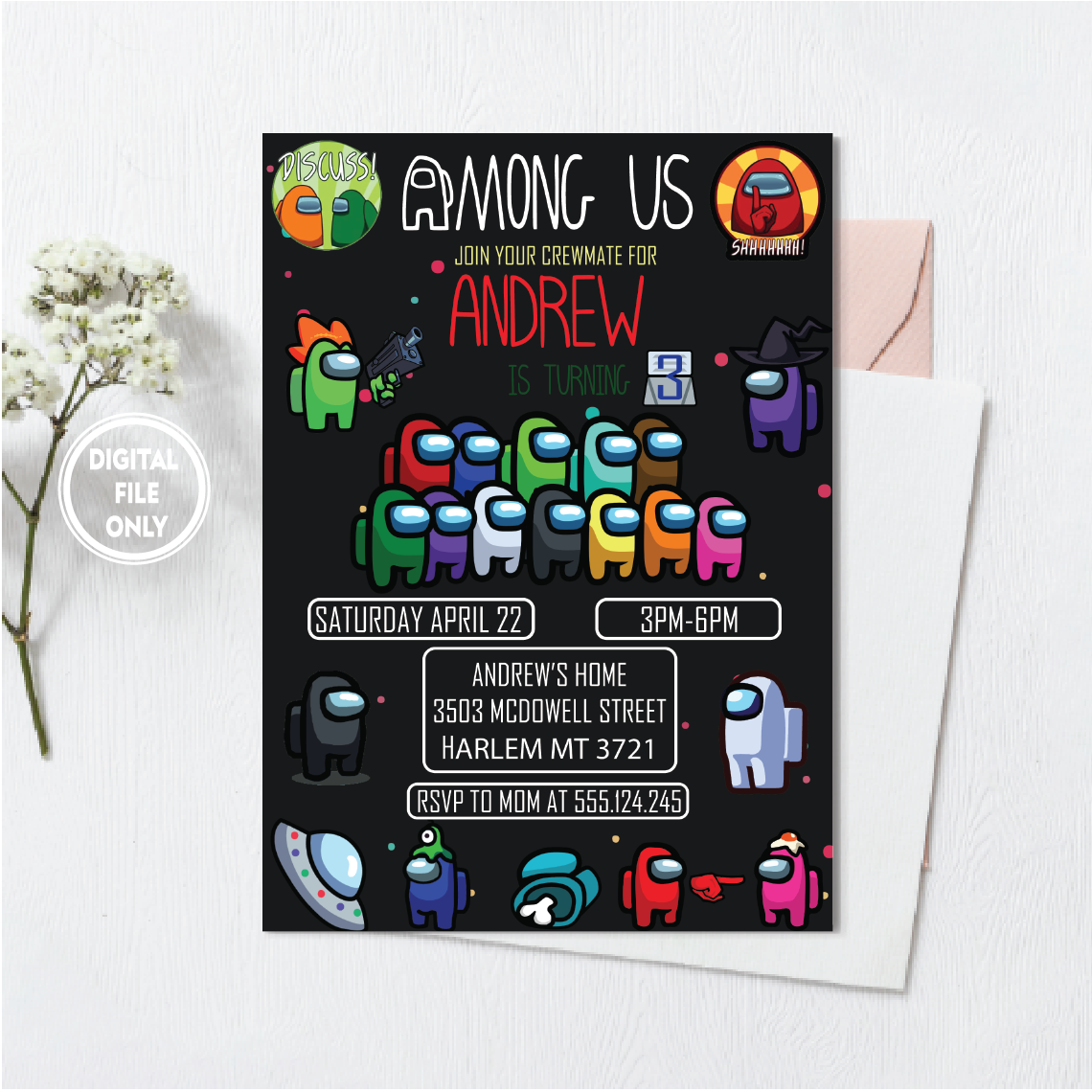 Personalized File Among us Birthday Invitation | Amoung us G | Inspire ...