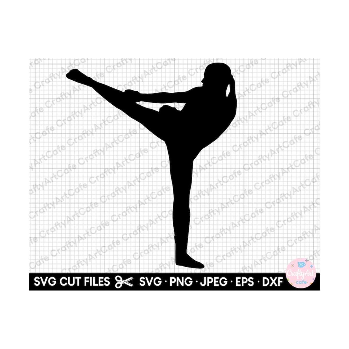 kickboxer girl svg png kickboxing girl svg png vector silhou | Inspire ...