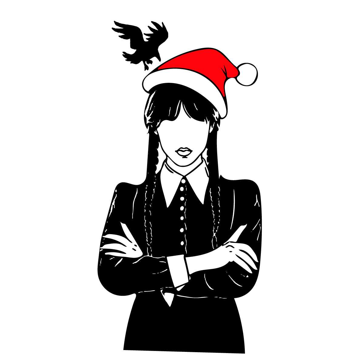 Santa Wednesday Addams Christmas Nevermore SVG | Inspire Uplift