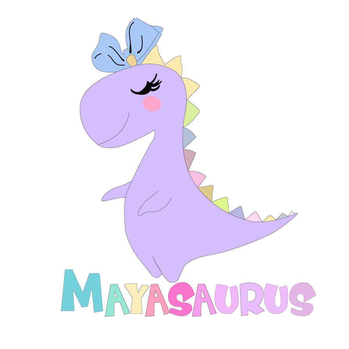 Cute Girl Mayasaurus Logo SVG - Inspire Uplift