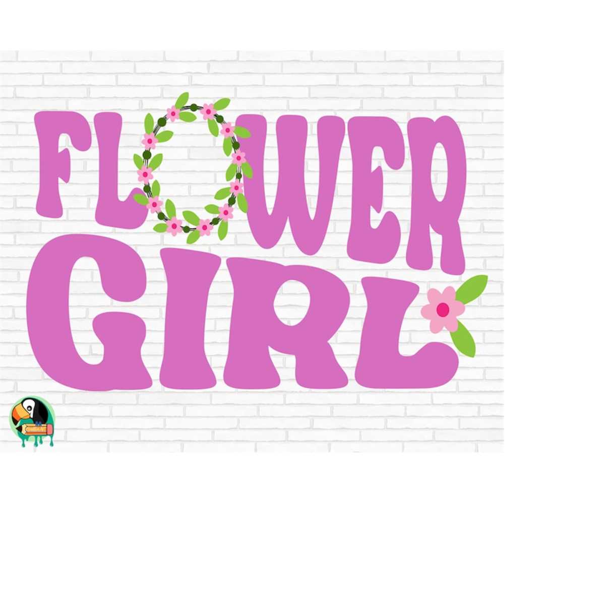 Flower Girl SVG, Floral Girl svg, Wavy Letters svg, Flower s - Inspire ...