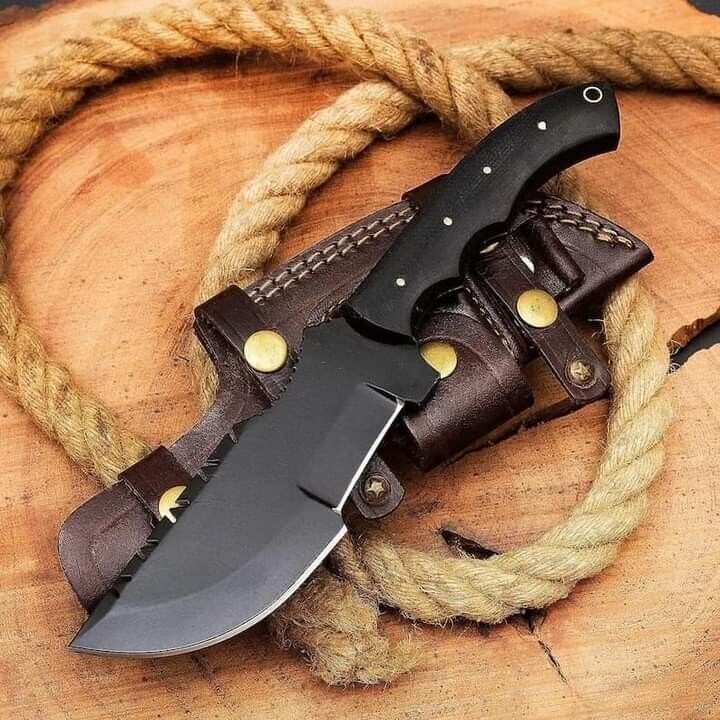 customized handmade carbon steel knife black mkarta handle w | Inspire ...