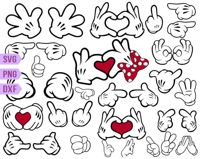 Mickey Mouse Hands Svg, Minnie Hands Svg Png, Minnie Hands S - Inspire ...